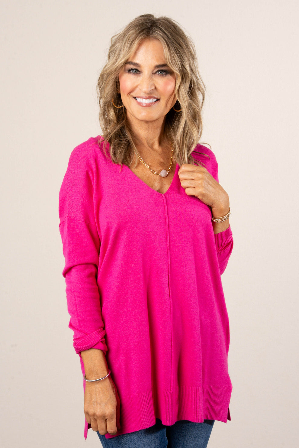 Piper Drop Shoulder Front Seam Sweater – Glamour Farms Boutique