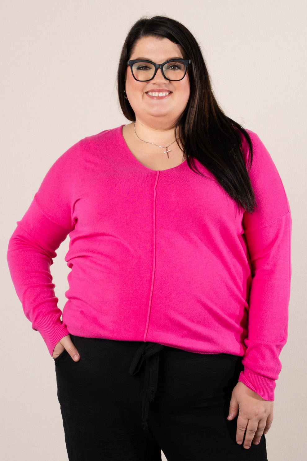 Piper Drop Shoulder Front Seam Sweater – Glamour Farms Boutique