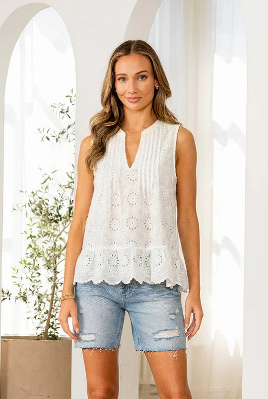 Blissful Romance Eyelet Ruffle Hem Top – Glamour Farms Boutique